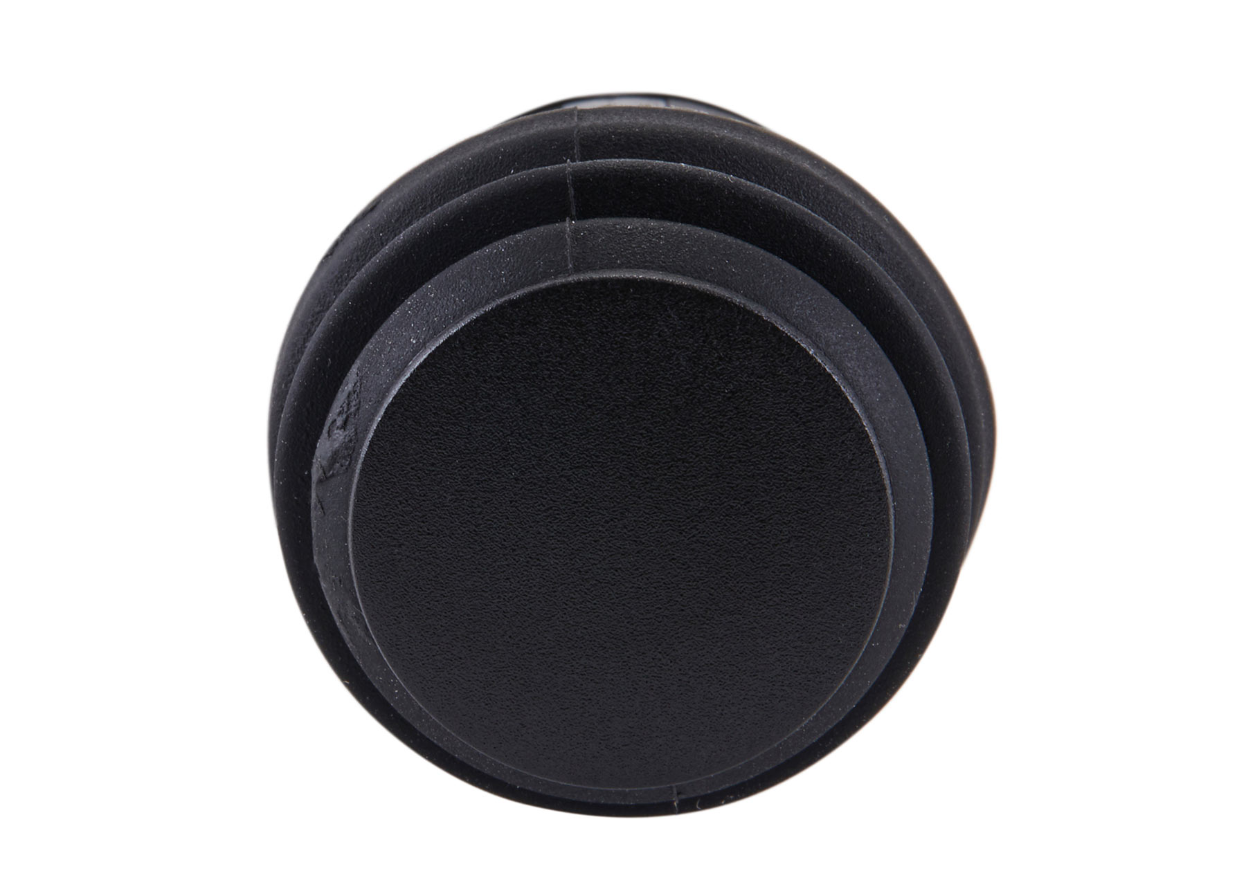 Black momentary switch, push fit, 12/24V